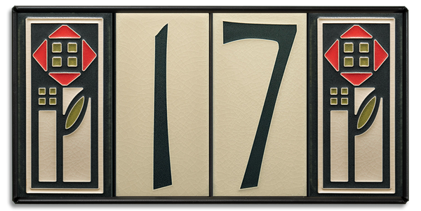 4x8 House Number Frame (Four Tiles) | Motawi Tileworks