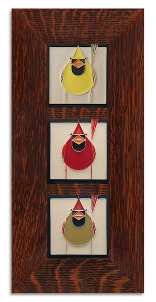 4x4 Cardinals Framed Tile Set – Motawi Tileworks